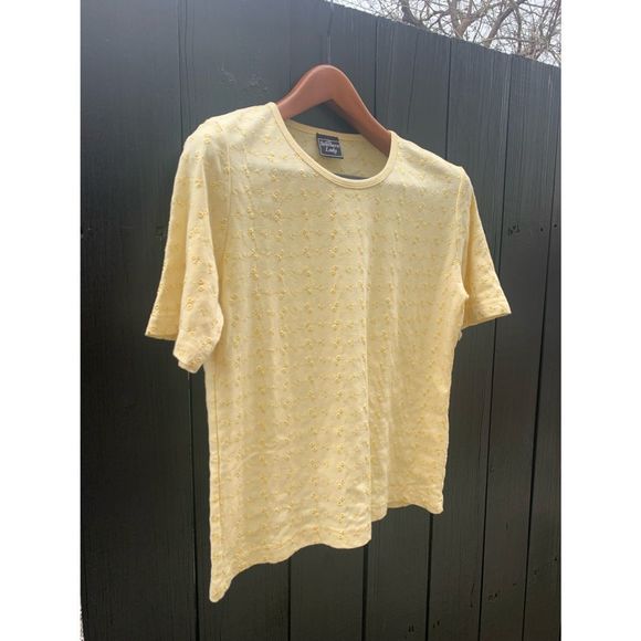 Southern Lady | Tops | Vintage Southern Lady Eyelit Tee Butter Yellow ...